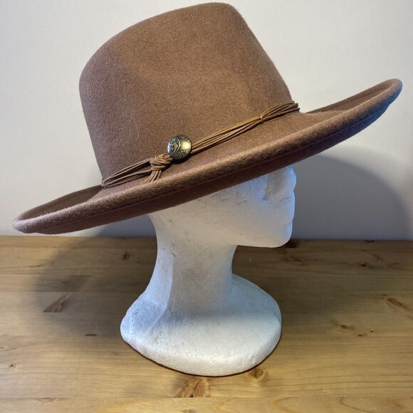 Scala | Accessories | Scala Western Hat Pecan Wool Felt Cowboy Hat W ...